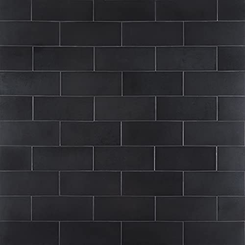 Ardor Black 4.7 in. x 11.81 in. Metallic Porcelain Wall Tile (5.84 Sq. Ft. / Case)