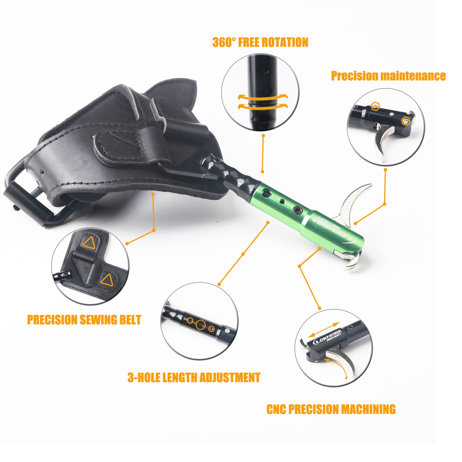 Archery Hawk Talon Release-Adjustable Release-Buckle Strap for Hunting,Archery Compound Bow Release Aids Suitable for Young Adults(Green)