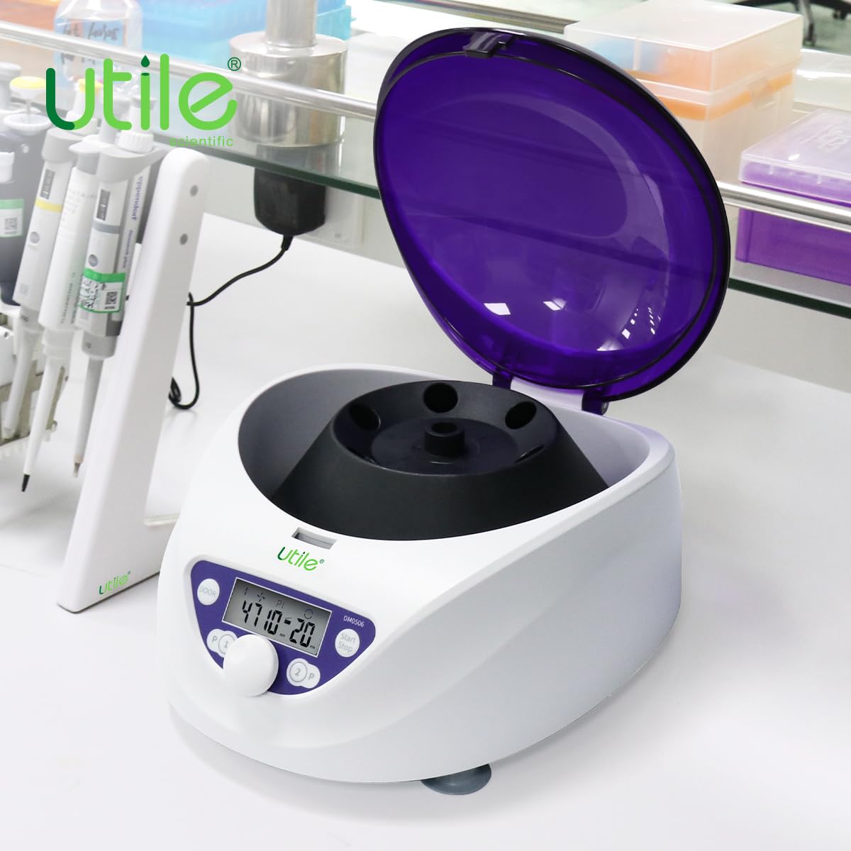 Utile Lab PRP Benchtop Centrifuge Machine with LCD Display, 6x15mL/10mL/7mL/1.5-5ml Lab Centrifuges 300-5000RPM Max. 2600xg RCF for Laboratory School, 4620.3004.1