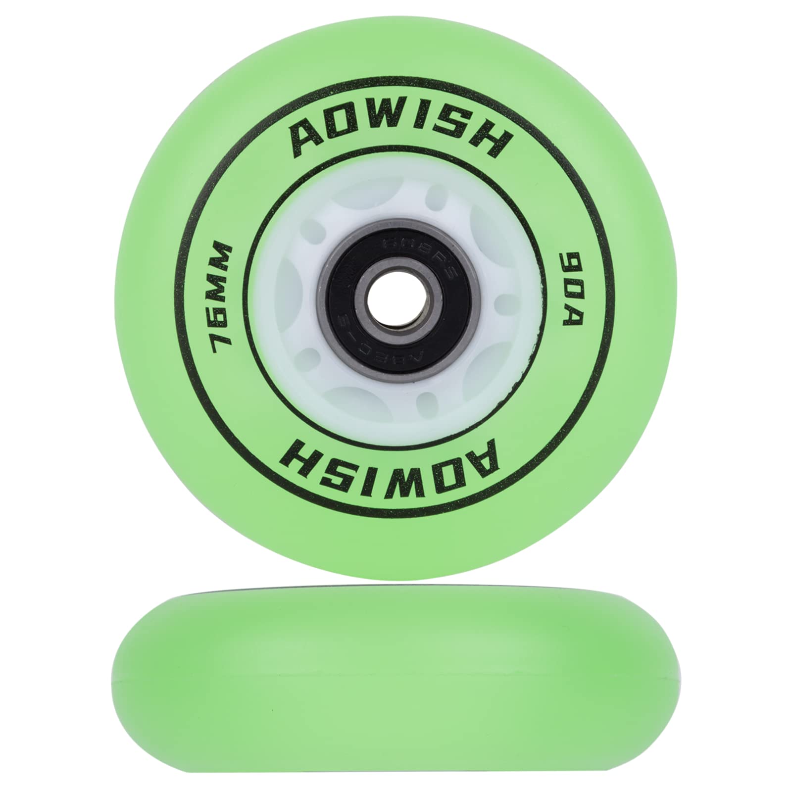 AOWISH 76mm Light Up Illuminating Rip Sticks Caster Board Wheels 90A LED Luminous Flash Waveboard Replacement Wheels w/Bearings ABEC-9 for 2 Wheel Pivoting Skateboard and More (2-Pack) (Blue)