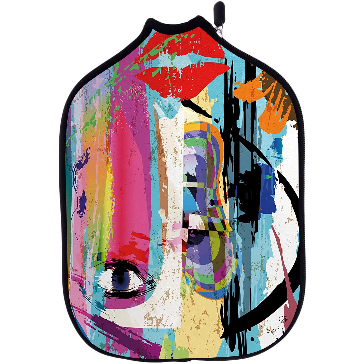 Art Printed Pickleball Paddle Cover, Paint Kiss Graffiti Creative Theme Padded Pickleball Protection Neoprene Cover Paddle Case Racket Cover Holder Sleeve Case Protector, Fits Most Paddle/Racket