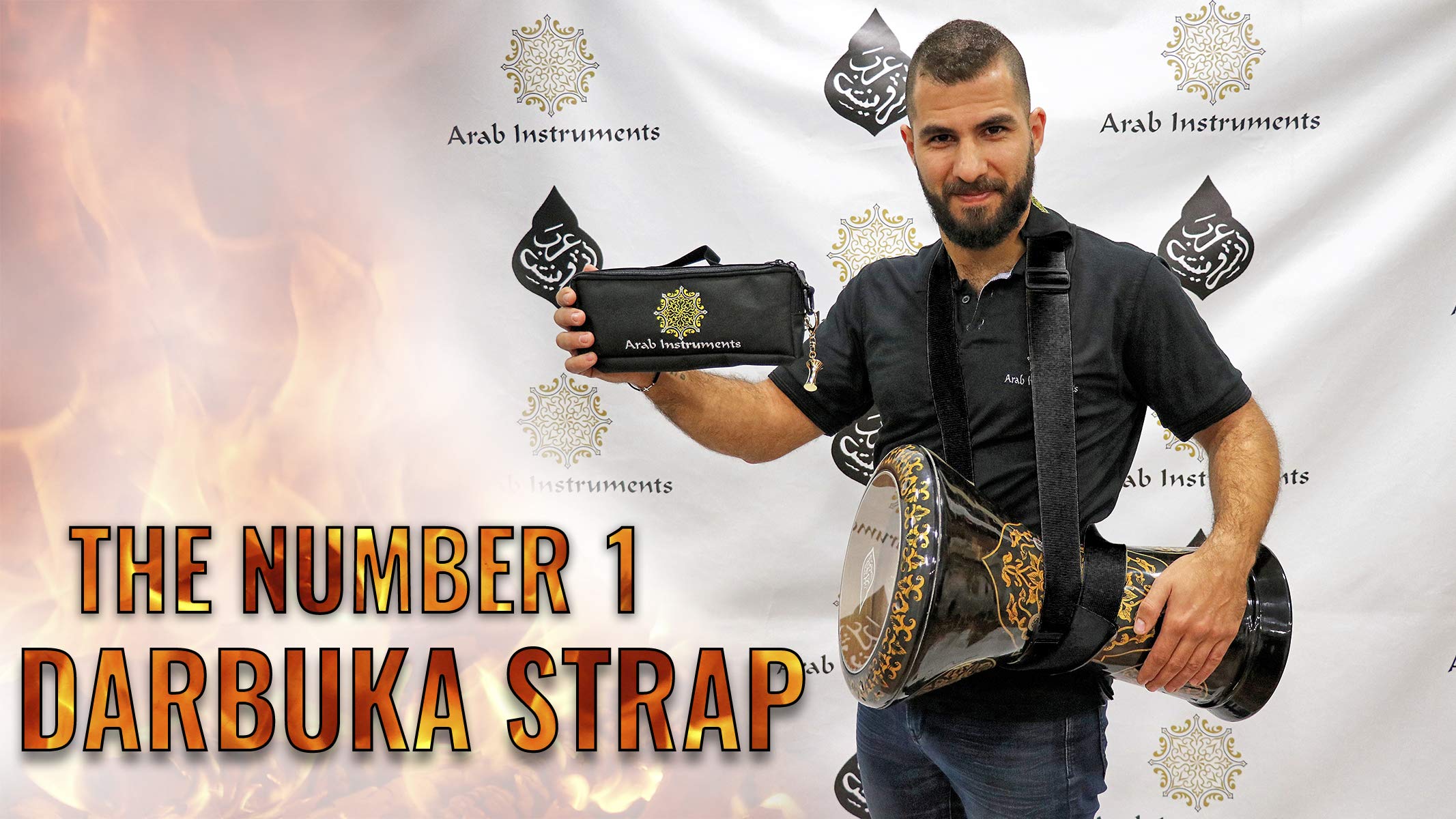 Doumbek/Darbuka Black Premium Strap + Key chain