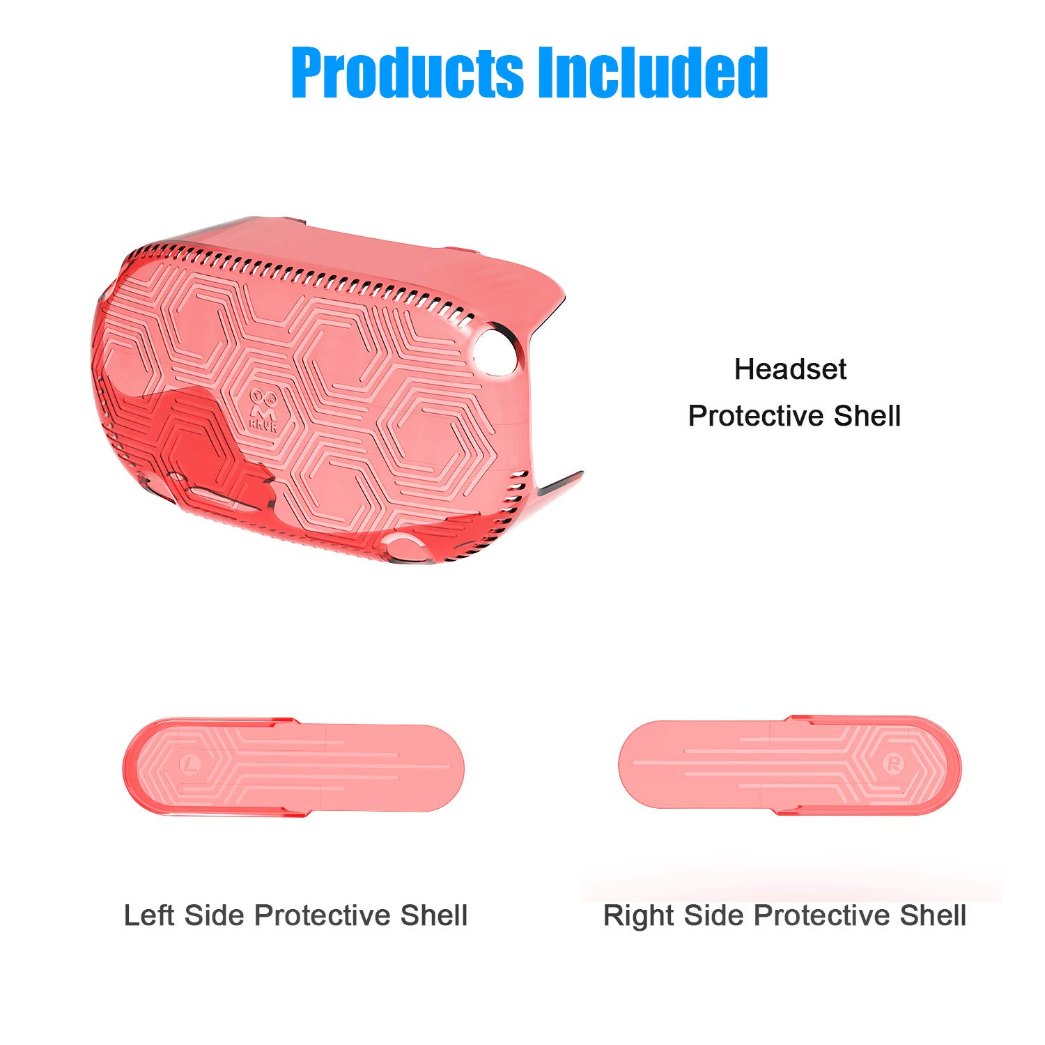 AMVR VR Headset Protective Shell, Light & Durable Front Face Cover for Meta Quest 2 Accessories, Preventing Collisions and Scratches (Red)