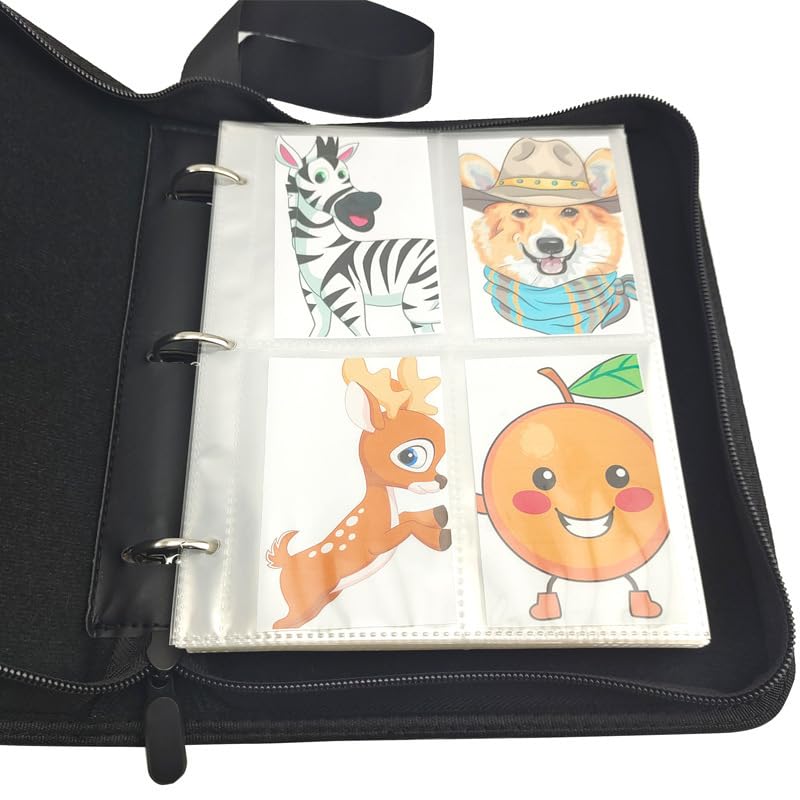 BKING-BOX Binder for Cards Sleeves,Trading Card Binder Holds Up to 80 Cards,40 Premium 2-Pocket Pages, Card Binder Holder Book Compatible -yellow