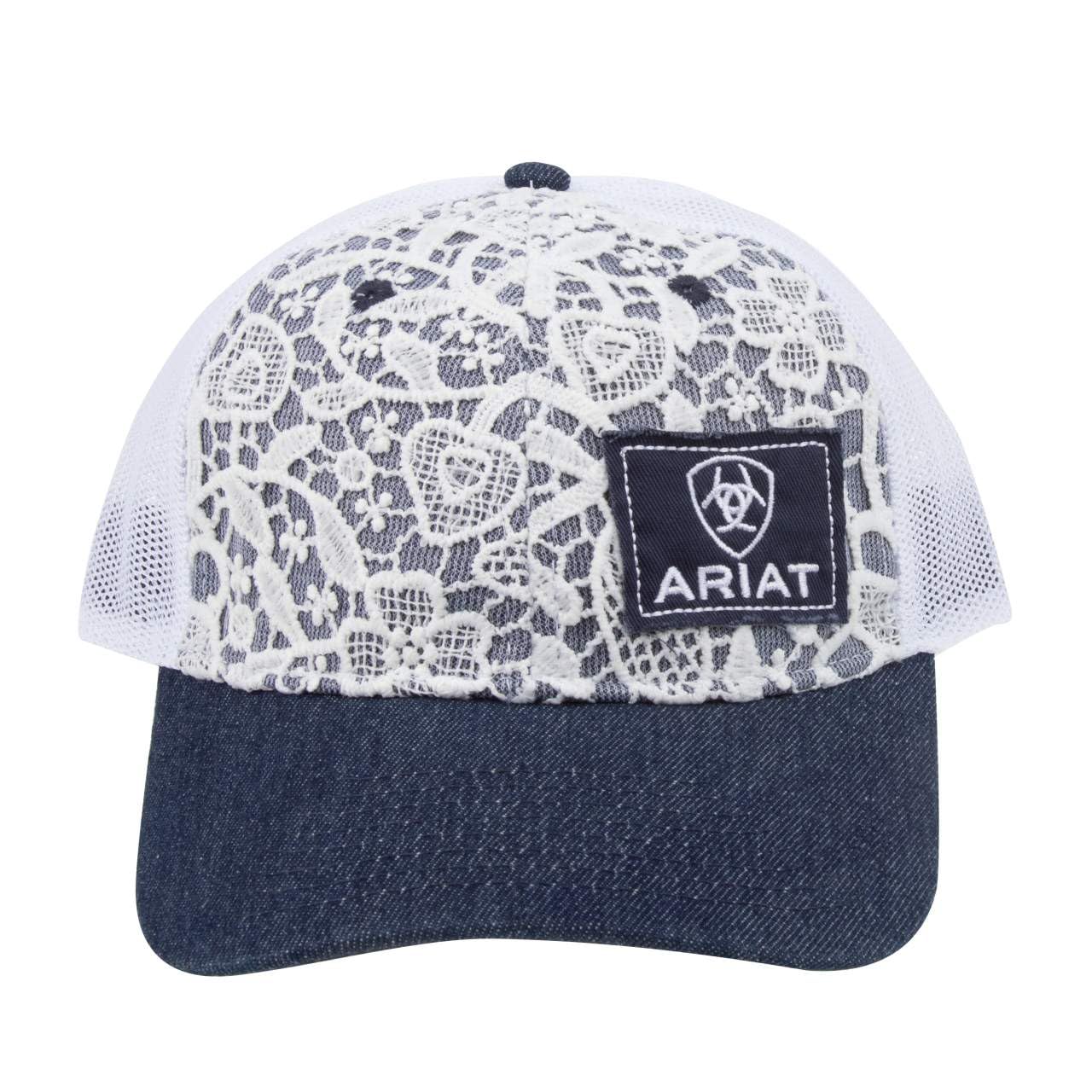Ariat Ladies Snap Back Lace Overlay Hat, Denim