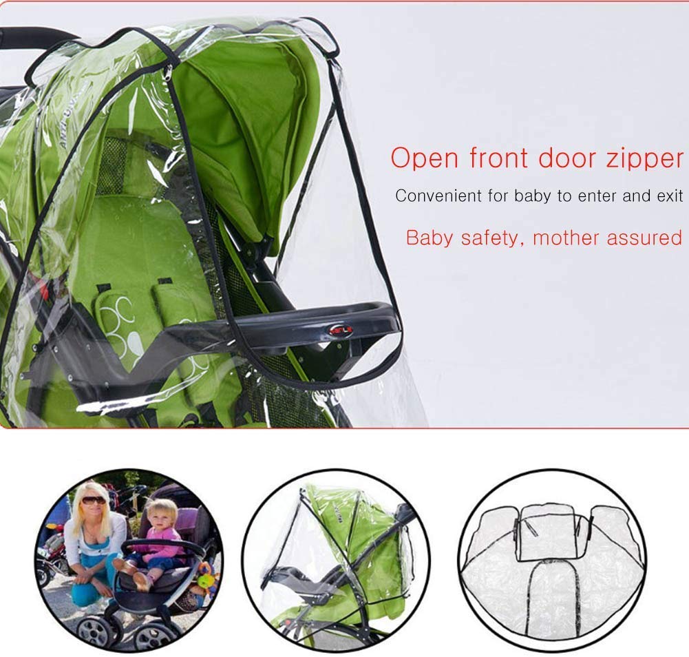 Baby Stroller Rain Cover - WENTS Plastic Transparent Waterproof Rainproof Dustproof Windproof Universal Stroller Raincover