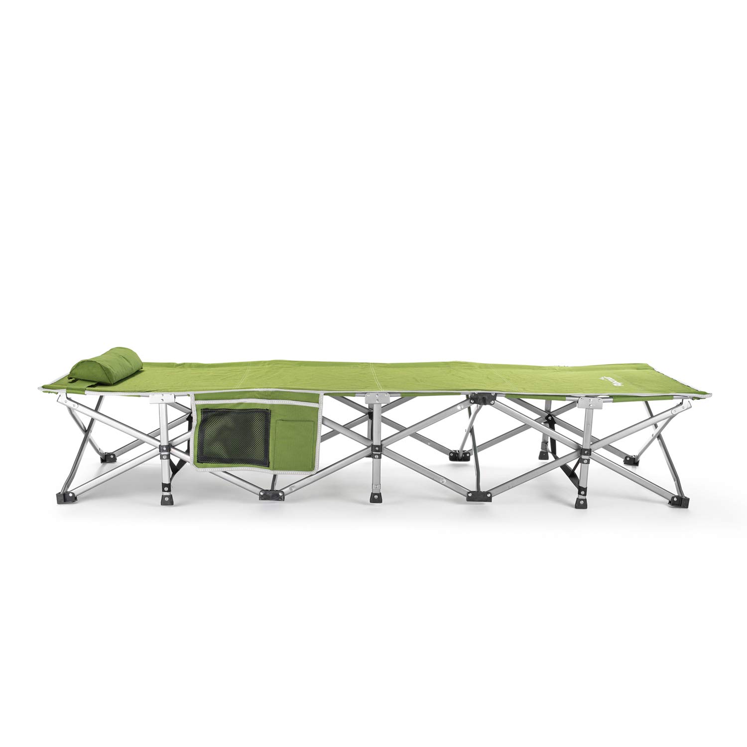 Alpcour Folding Camping Cot – Extra Strong Single Person Small-Collapsing Bed in a Bag w/Pillow for Indoor & Outdoor Use – Deluxe Comfortable Extra Heavy Duty Design Holds Adults & Kids Up to 440 Lbs