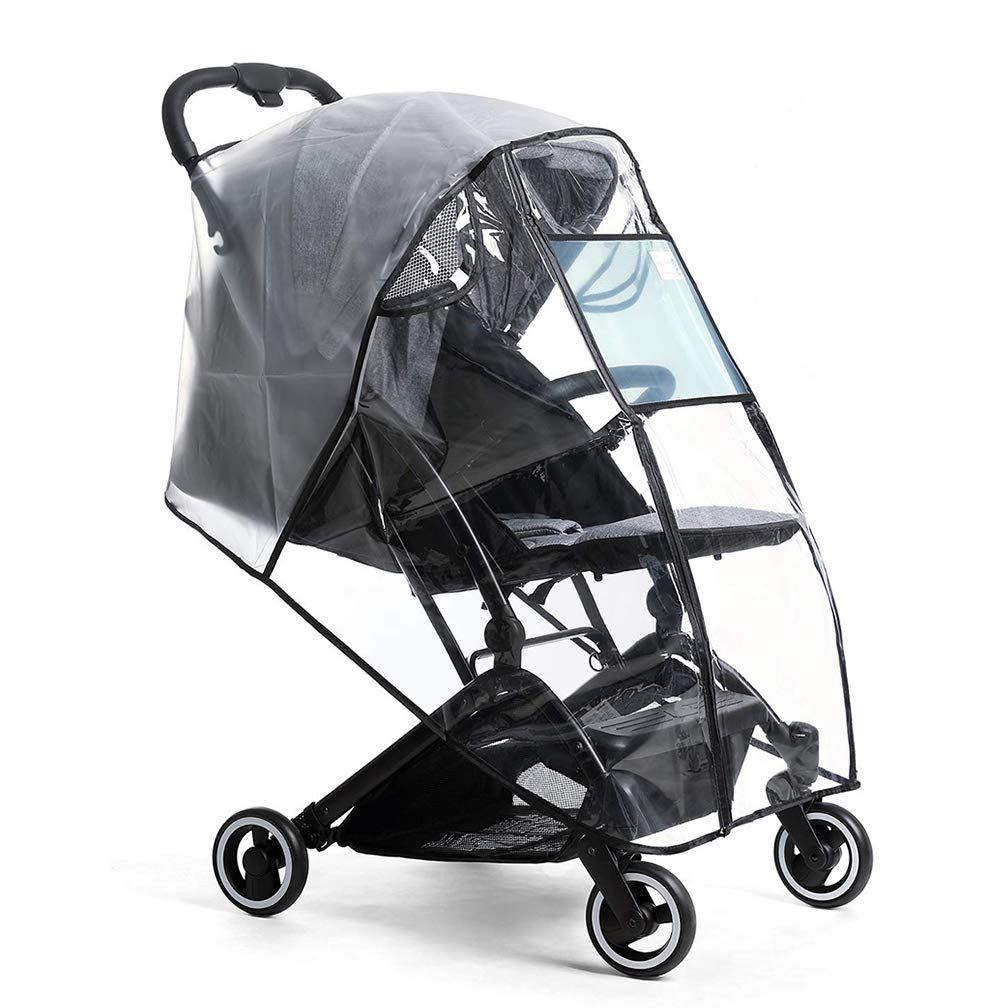 Baby Stroller Rain Cover, Maveek Plastic Stroller Cover Clear for Rain and Wind Shield, Universal Fit Transparent Stroller Accessories for Infant Toddler Newborn Proctection Product Winter All Weather