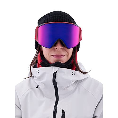 Anon M4S Cylindrical Goggles + Bonus Lens + MFI face mask, Frame: Red, Lens: Perceive Sunny Red (14% / S3), Spare Lens: Perceive Cloudy Burst (59% / S1)