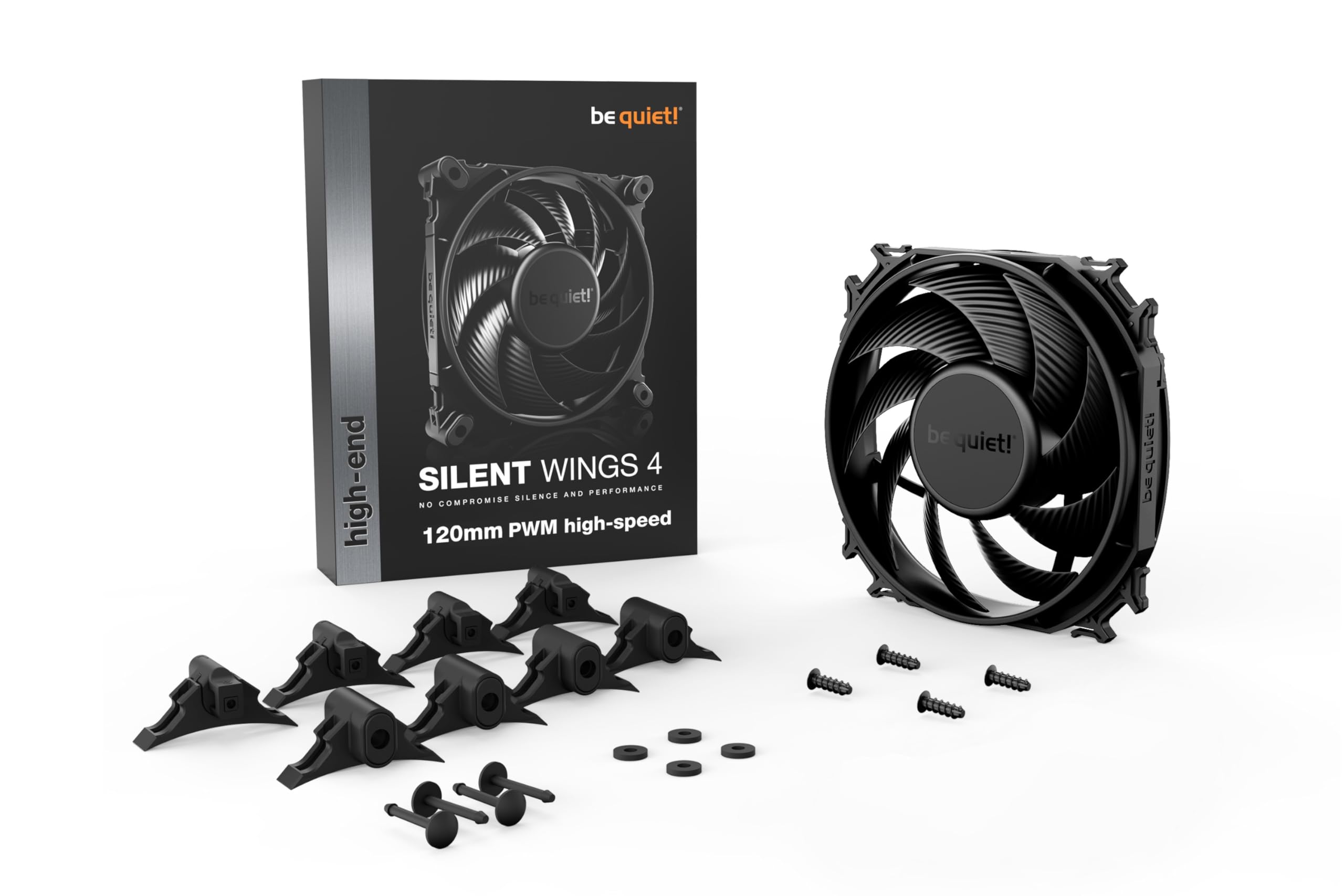be quiet! Silent Wings 4 120mm PWM High Speed 2500 RPM Premium Low Noise Cooling Fan | 4-Pin | BL094