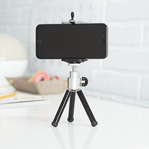 Amazon Basics Lightweight Adjustable Mini Tripod Stand - Pack of 4, 5 - 7.5 Inches, Black