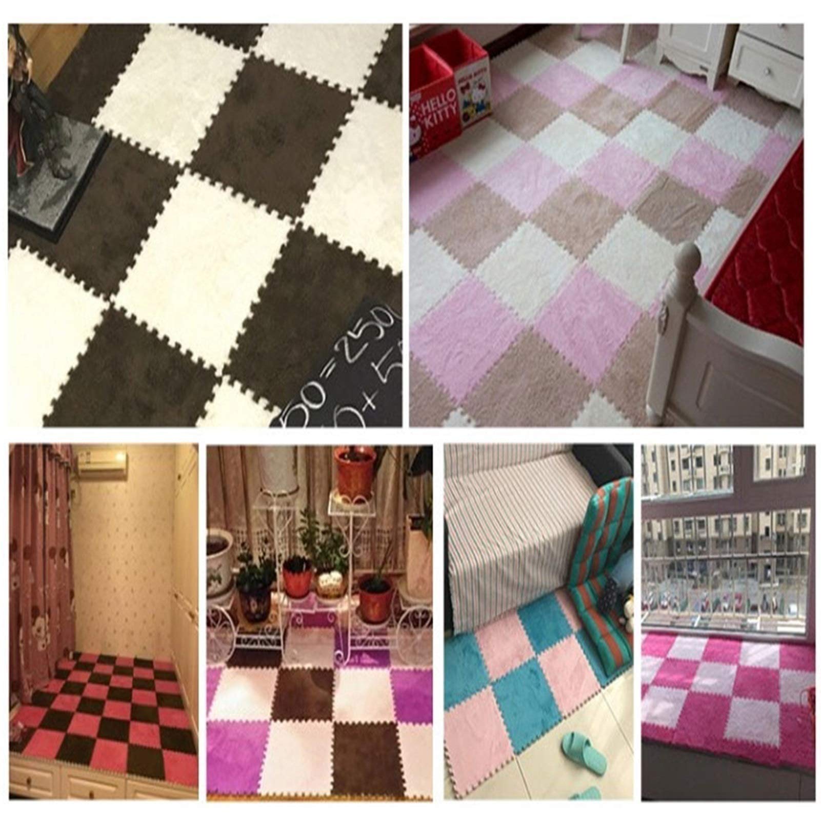 ALGFree Foam Play Mat Child Bedroom Jigsaw Puzzle Splice Crawl Interlocking Floors Tiles Carpet Kindergarten Playground,Foam Play Mat, Freely Combinable (Color : A, Size : 30x30x1cm-10pcs)
