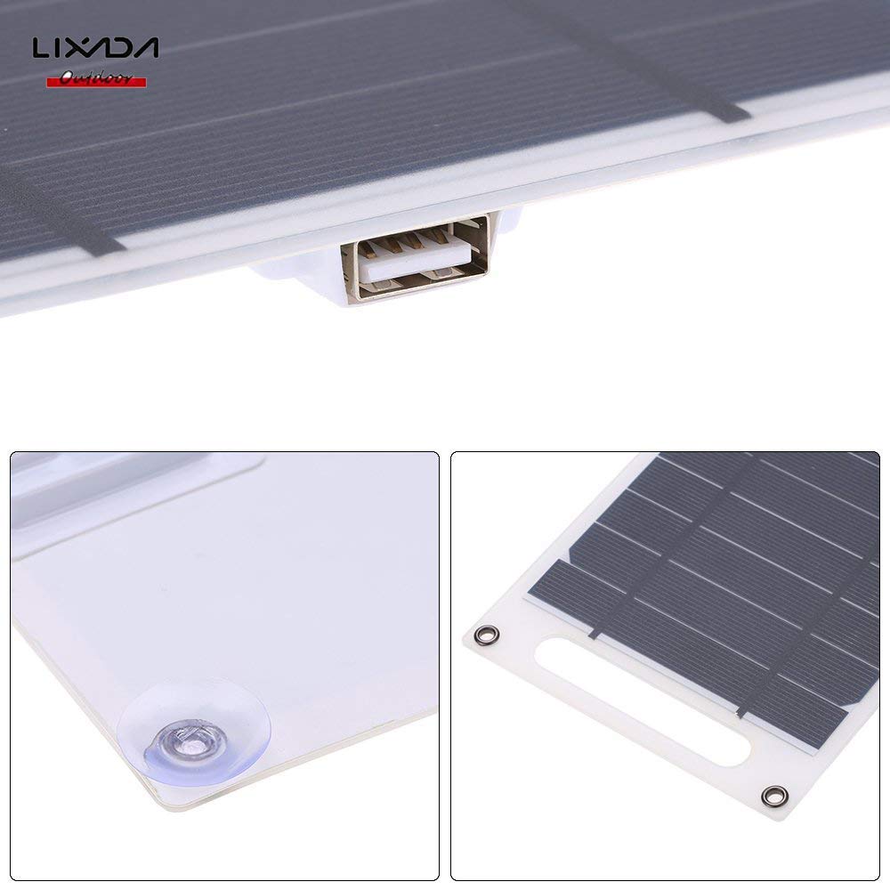 Solar Panel Charger USB Port Portable High Power Paper Shaped Monocrystalline Silicon for Cell Phone Camping Hiking Travel