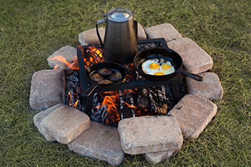 Amazon Basics Medium Portable Folding Camping Grill Grate - 18 x 12 x 7 Inches, Black Steel