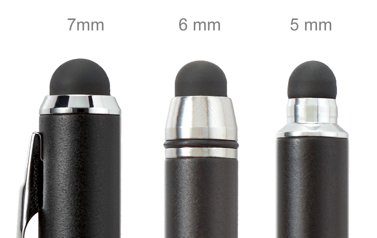 Amazon Basics Multi-tip Stylus Tablet Pen for Touchscreen Devices - Black, 4-Pack