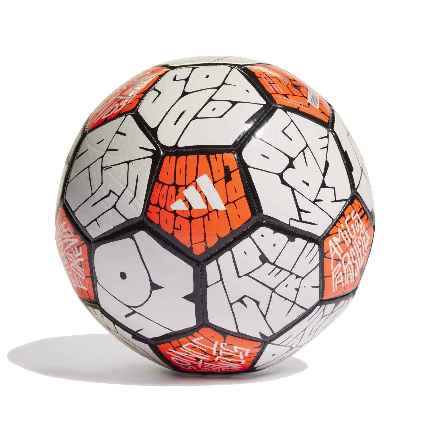 adidas Unisex-Adult Messi Club Ball, White/Black/Solar Red, 4