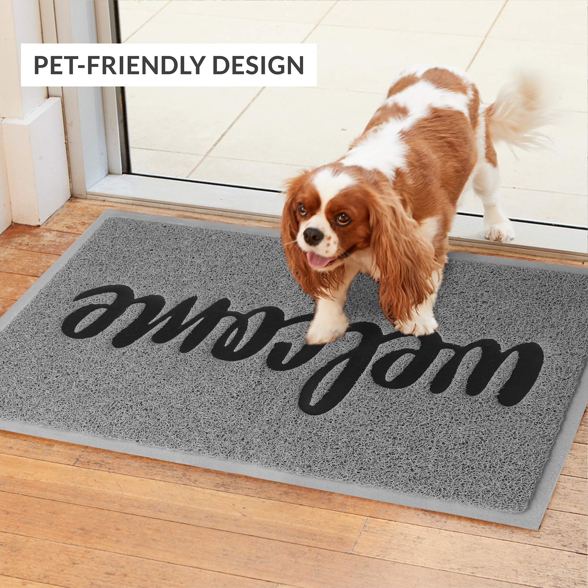 ANKO PVC Super Absorbent Outdoor Welcome MAT(30x18 inches) – Non-Slip Net Backing, Heavy Duty, Waterproof, Easy Clean, Low Profile Mat for Entry, Dust Trapper, Eco-Friendly