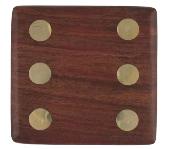KAM Home Wooden Game Dice Box with Five Dice Gifts for Christmas