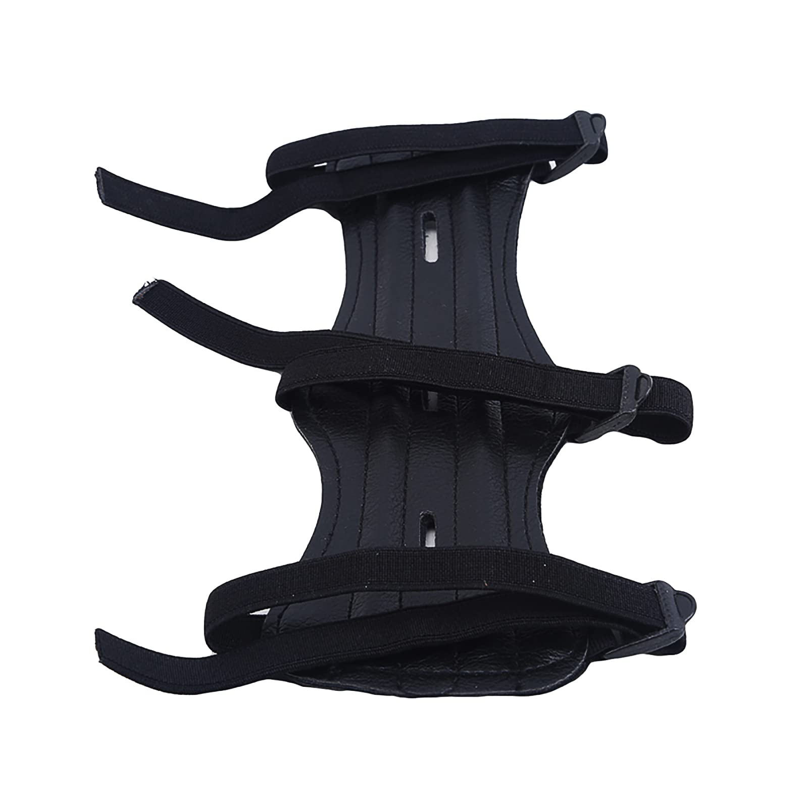 Archerest Archery Arm Guard, Leather Bow Range Bracer Protector with Adjustable 3-Strap Buckles (Black)