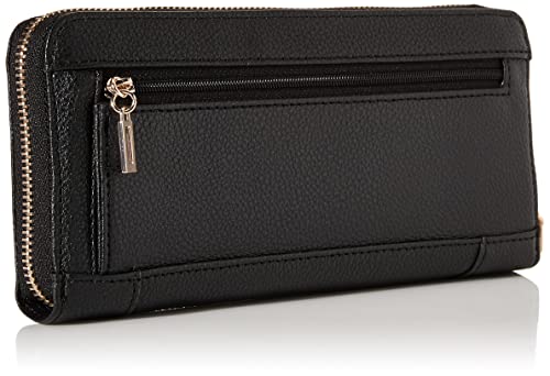 GUESS womens Naya Large Zip Around Wallet, Black, One Size US