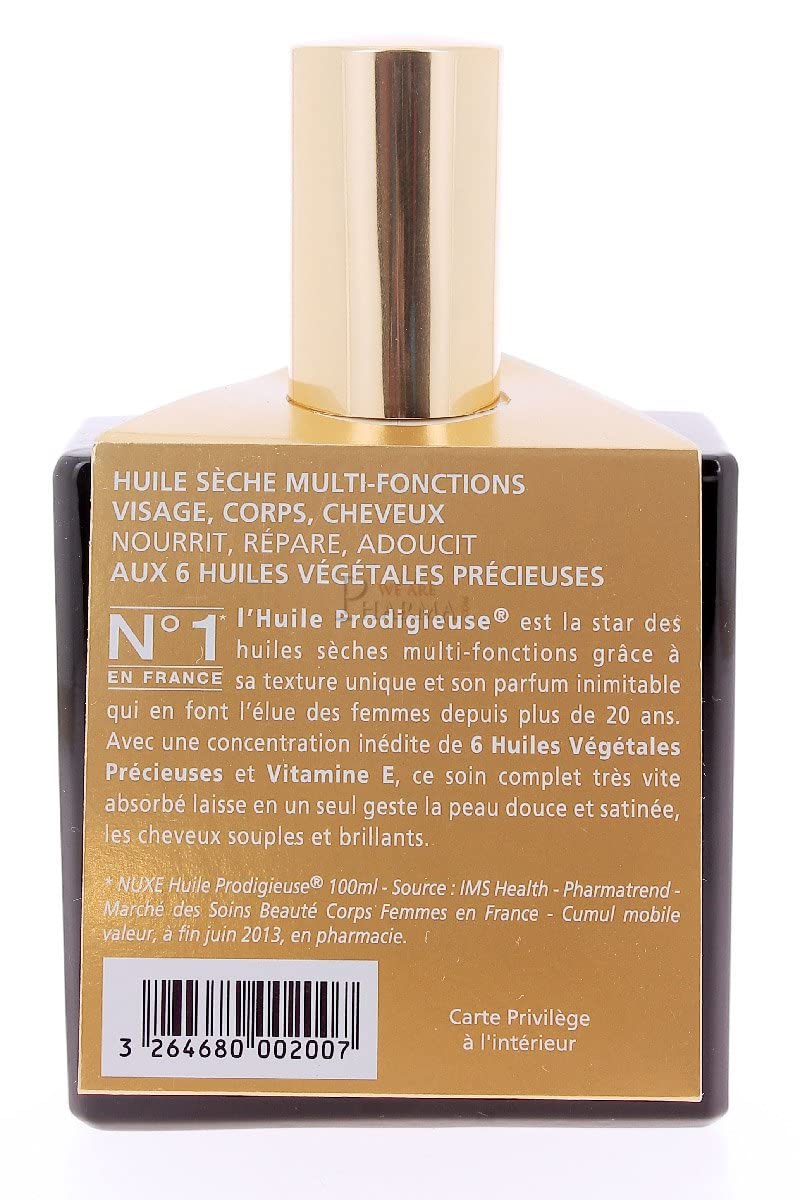 NUXE Huile Prodigieuse Multi,Purpose Dry Oil, 3.3 Fl Oz