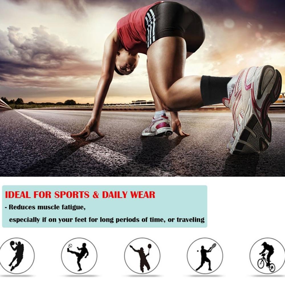 Ankle Support Brace Sleeve Elastic Foot Guard Sprains Injury Wrap Strap Breathable Compression For Pain Relief, Injury Recovery, Heel Spurs and Flat Feet Black(Single) Suitable
