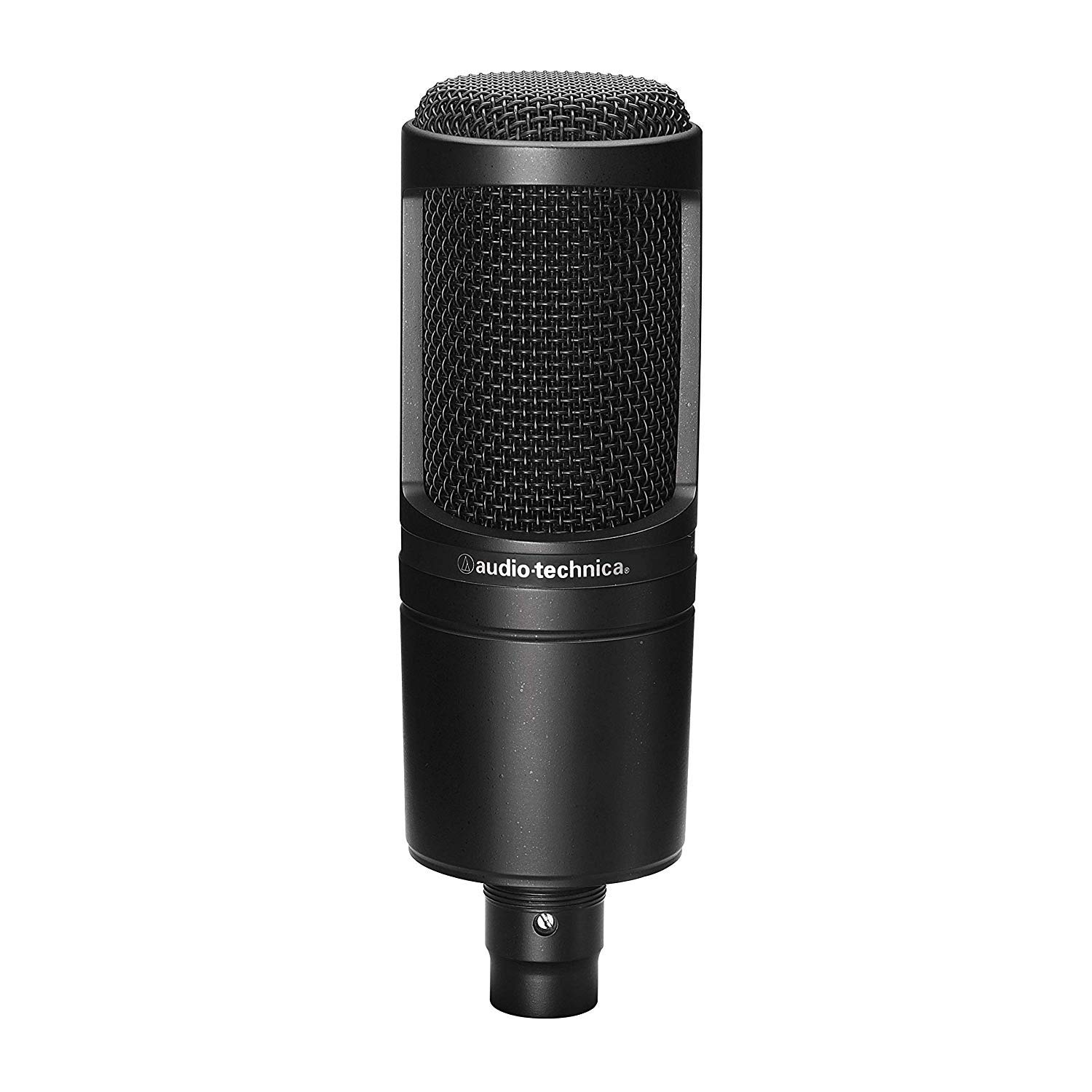 Audio-Technica AT2020 Cardioid Condenser Microphone with XLR Cable, Spider Microphone Shockmount, Isolation Shield