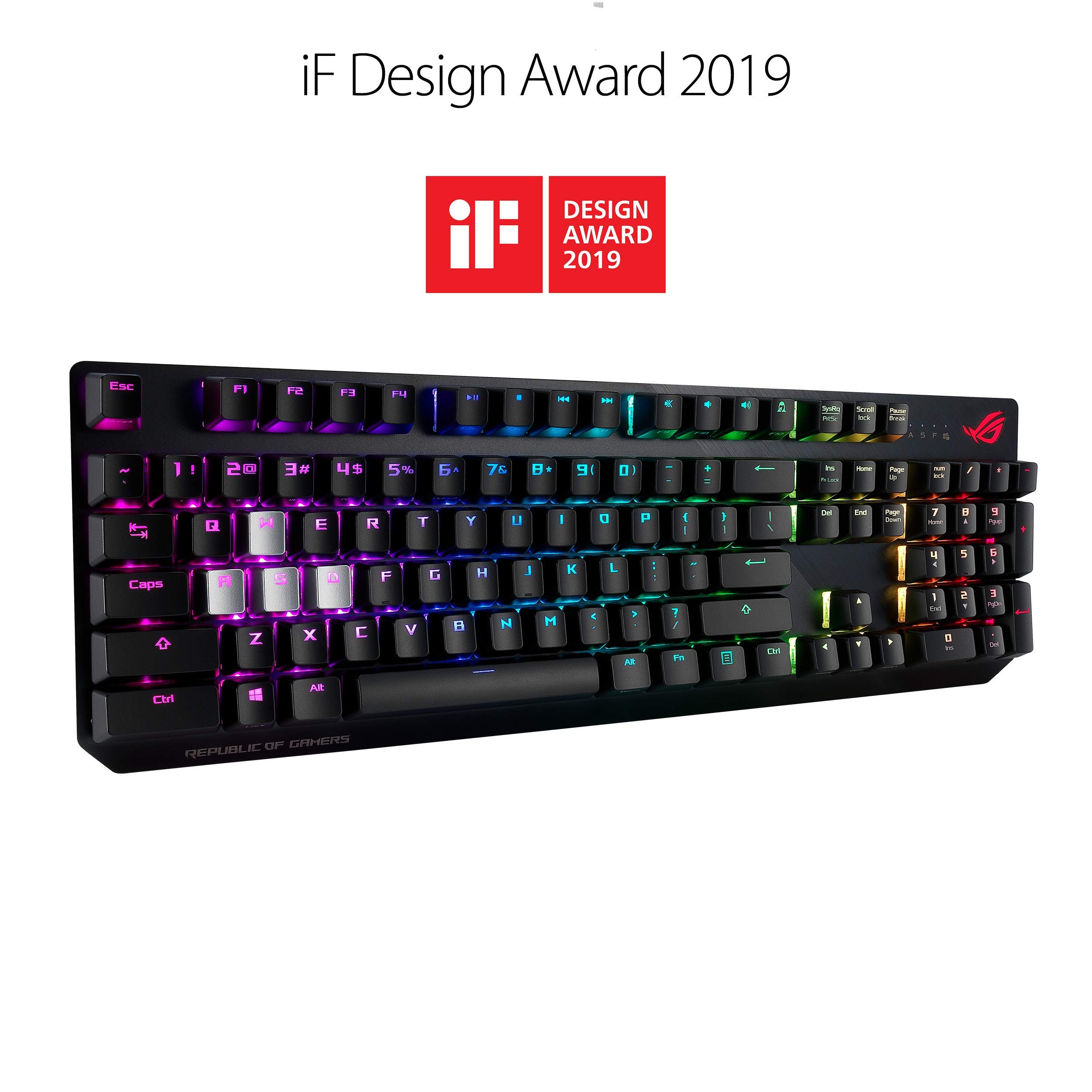 ASUS RGB Mechanical Gaming Keyboard - ROG Strix Scope | Cherry MX Red Switches | 2X Wider Ctrl Key for FPS Precision | Gaming Keyboard for PC