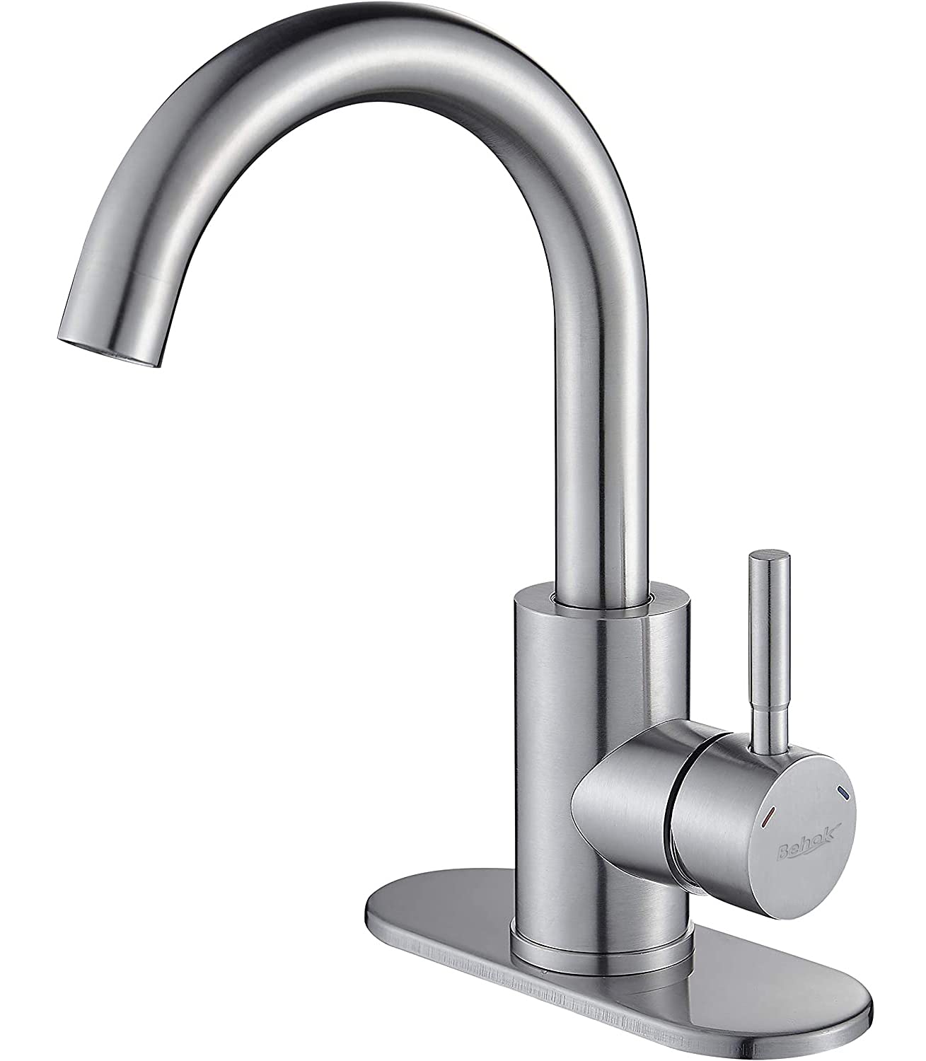 BEHOK Wet Bar Sink Faucet Single Hole Stainless Steel 1 Handle Small Modern Kitchen Tap Prep Sink Bath Bathroom Mixer