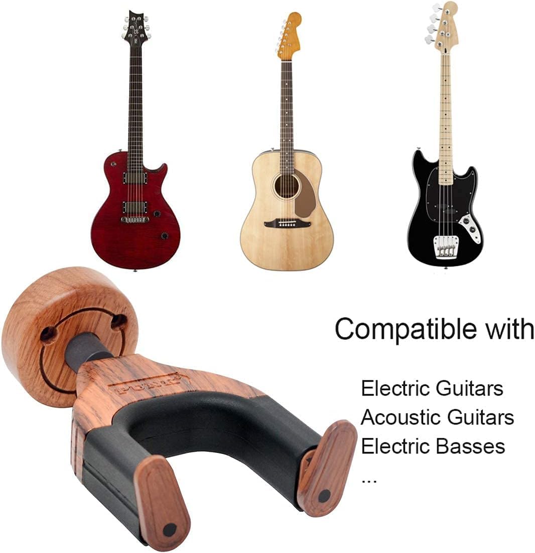 Guitar Hanger Wall Mount Hook with Auto Lock Safe for All Guitars Bass Cello Mandolins