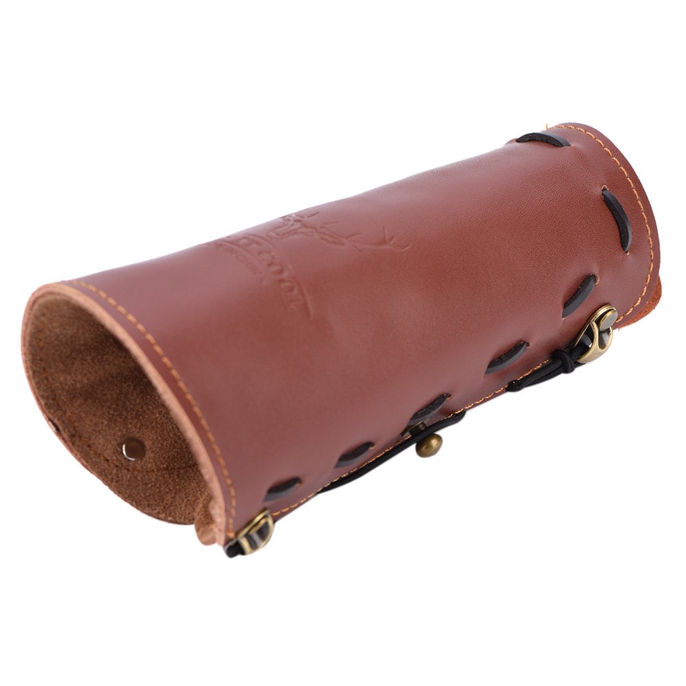 Archery Arm Guards, Adjustable Leather Arm Guard Bow Hand Shooting Glove Suede Archery Armband Forearm Guard Arm Guards Protection for Target Hunting Shooting Bow