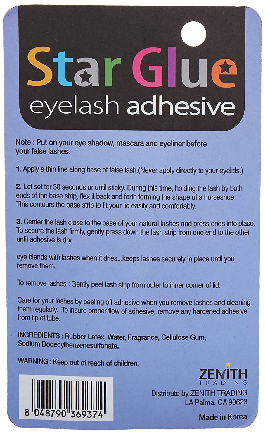 Star Glue Waterproof Eyelash Adhesive Dark For Eye Shadow,Mascara And Eyeliner 10 Pcs