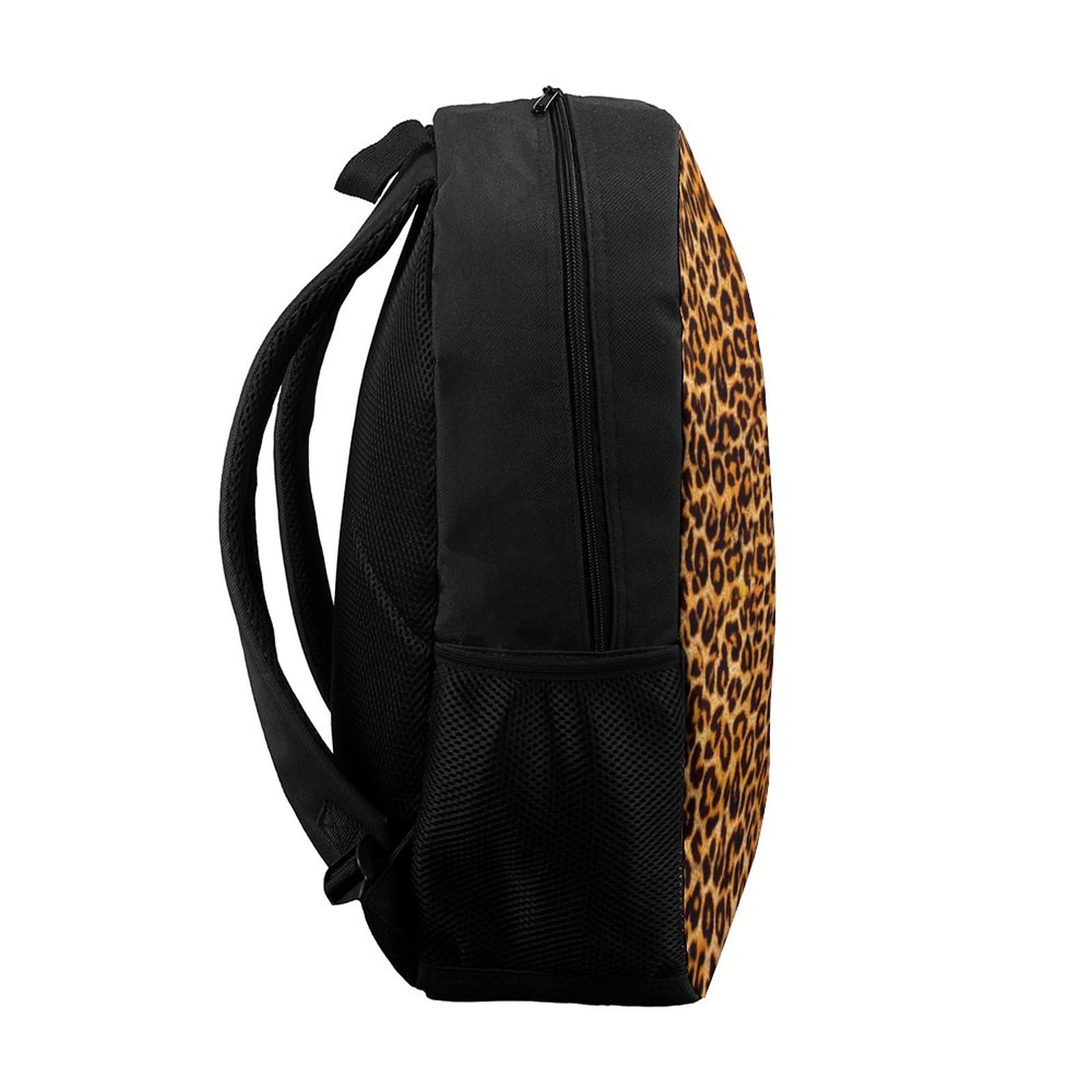 Animal Leopard Print Travel Backpack Casual 17 Inch Large Daypack Shoulder Bag with Adjustable Shoulder Straps