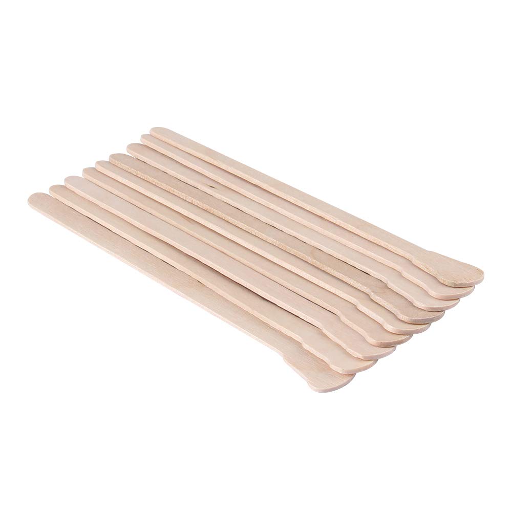 Aieil 100PCS Wood Waxing Thin Craft Sticks Spatulas Applicators for Hair Removal Eyebrow Face and Body
