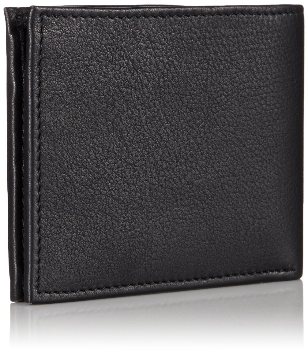 Alpine Swiss Mens RFID Blocking Leather High Capacity Bifold Wallet Black