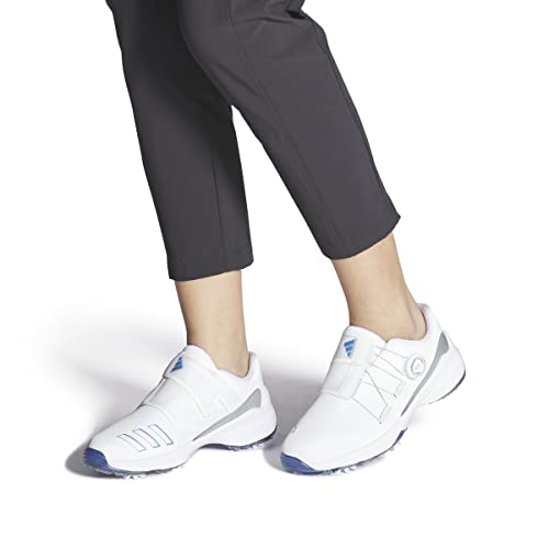 adidas Women's ZG23 BOA Golf Shoes, Footwear White/Blue Fusion Metallic/Silver Metallic, 8.5