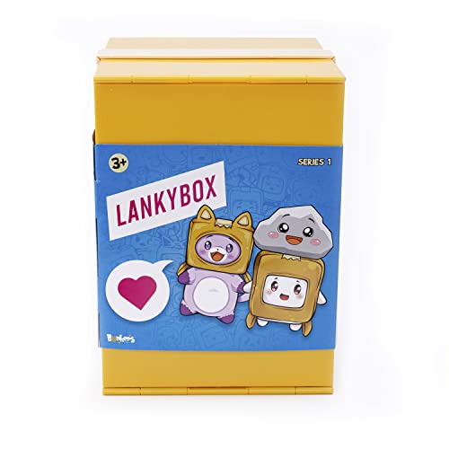 LankyBox Giant Mystery Box: Wearable Boxy case, 2 Figures, one 6β Glow-in-The-Dark Plush, a Squishy , pop-it Fidget Toy, Canny with pop-Out Sticky, and 3 Stickers