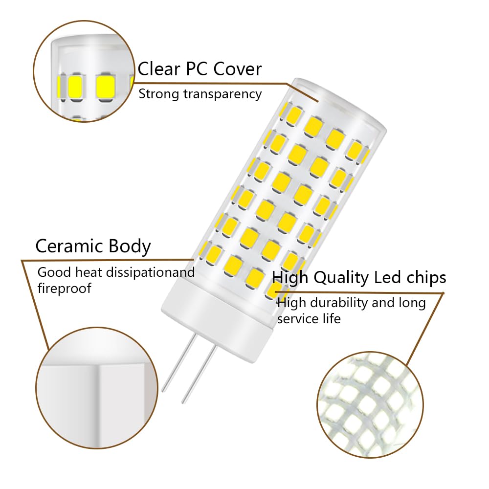 Syited G4 LED Light Bulbs 7W 3000K Sunset Color Warm Light AC 110V-220V,G4 Bi-Pin Base LED Bulbs for Home Office Lighting Fixtures,6 Count