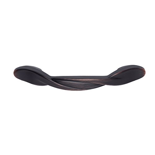 Amazon Basics Twisted Cabinet Handle, 4.5-inch Length (3-inch Hole Center), Oil Rubbed Bronze, 10-Pack