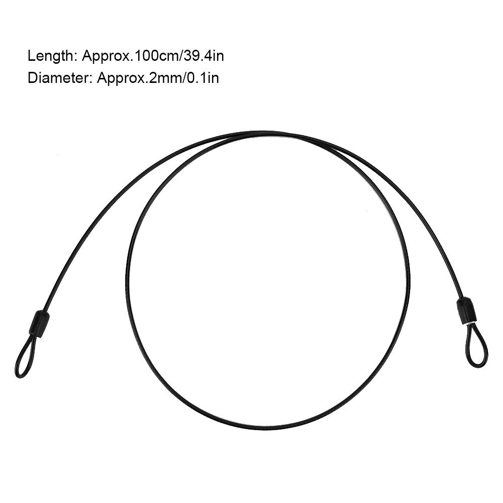 Bike Lock Cable,Security Cable,Bike Chain Lock,Cycling Sports Internal Steel Wire and External Plastic Security Loop Cable Bicycle Scooter Lock(Black), Bike Lock Cable Security Cable Bike Cable l