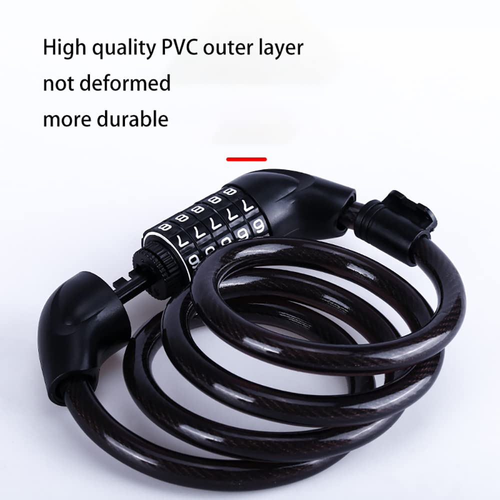 Bike Lock Durable with Mount,5-Digit Combination Lock Core Steel Wire Bike Lock Security&Portable Bicycle Locks