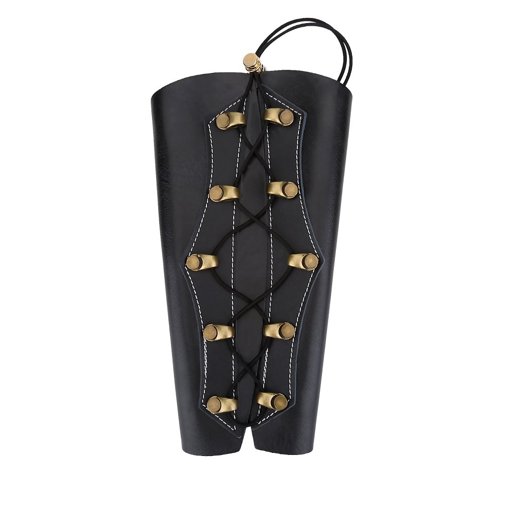Archery Arm Guards PU Leather Archery Arm Guard Shooting Gear with Adjustable Straps for Bow Hunting Shooting (Black)