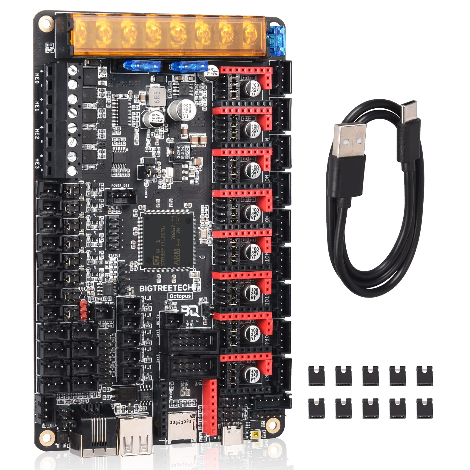 BTT Octopus V1.1 32Bit 3D Printer Controllers Supports Klipper and Marlin, Compatible TMC2209/TMC2208/TMC5160/TFT35 E3 V3.0/PI TFT50/BL Touch and Compatible Raspberry Pi Voron 3D Printer ect