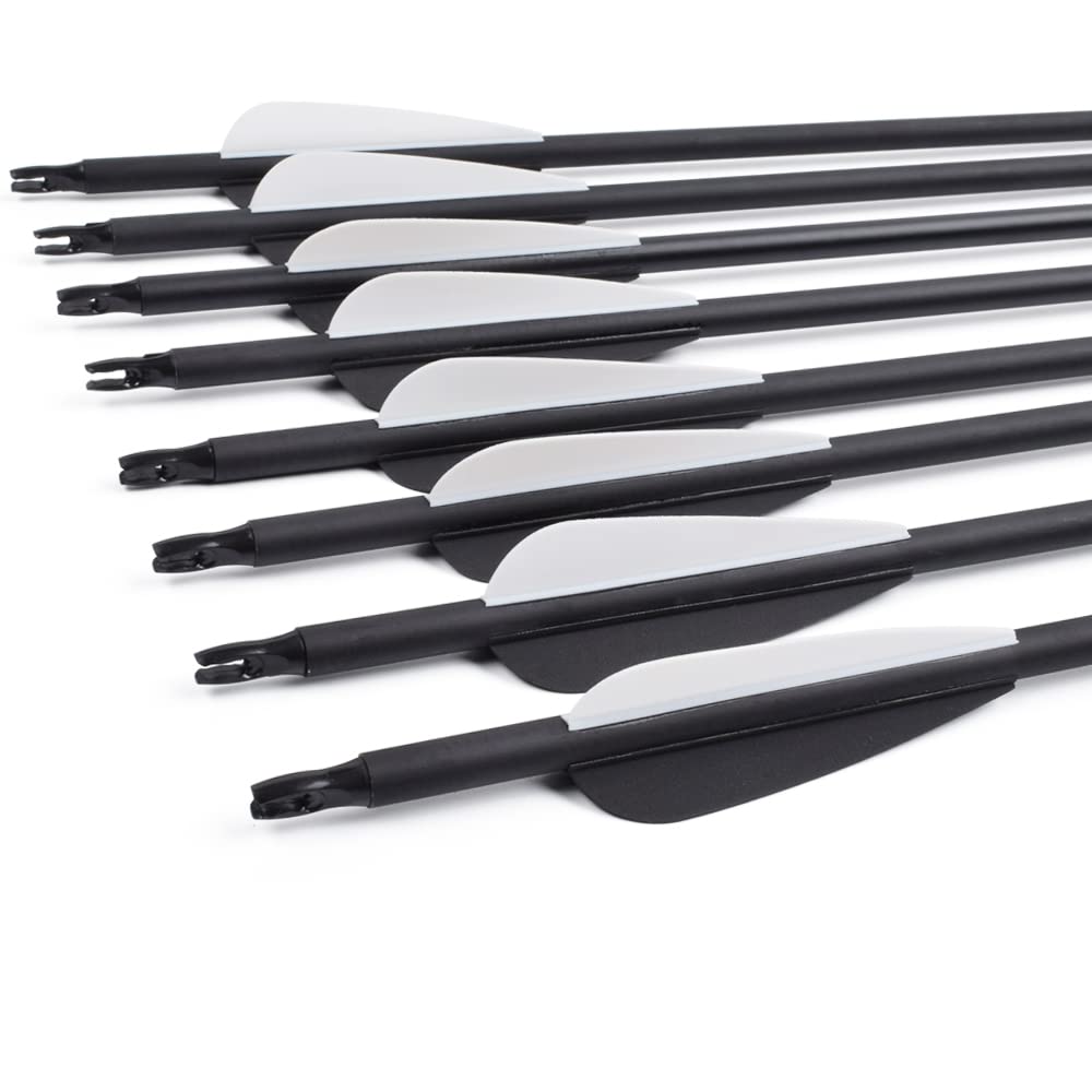 Archery Bow Carbon Arrow Hunting Target Practice Arrows 26 Inch with Removable Tips for Compound & Recurve Bow Spine 500 12 PCS