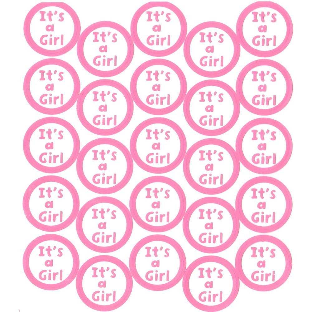 Sticker Seals - It's a Girl - Clear with Pink Writing (50 pieces)