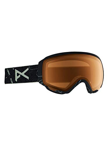 Anon Women's WM1 Goggle with Spare Lens, Topo Black Frame Sonar Night Lens; Spare Lens: Sonar Green