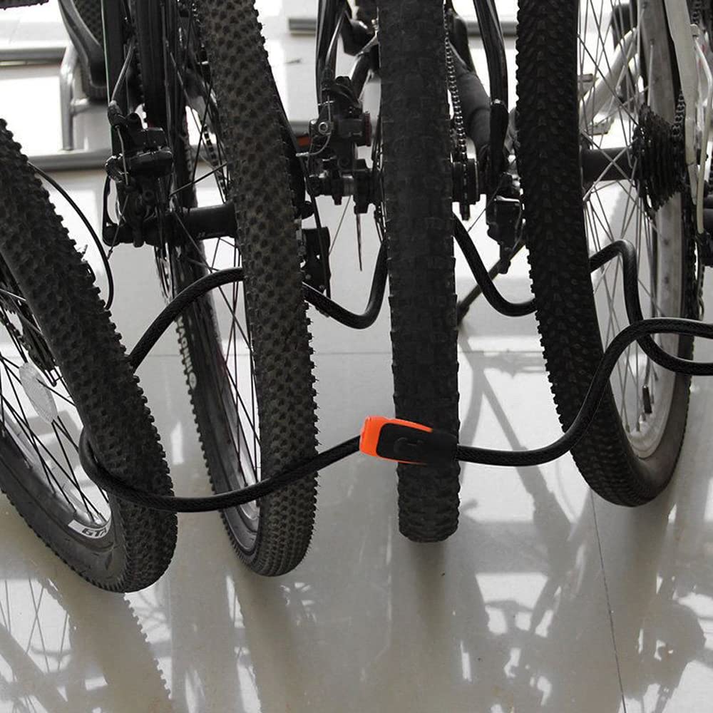 AZPINGPAN 120/150cm Mountain Bike Bicycle Cable Lock 丨 with Keys Fixed Anti-Theft Steel Chain Lock Bicycle Accessories 丨with Mounting Bracket