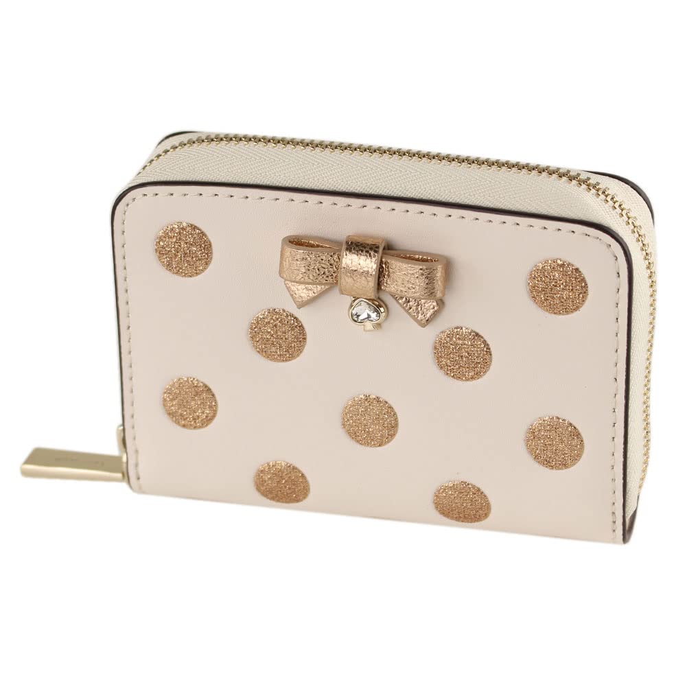 Kate spade new york wrapping party small zip cardcase (parchment/gold)