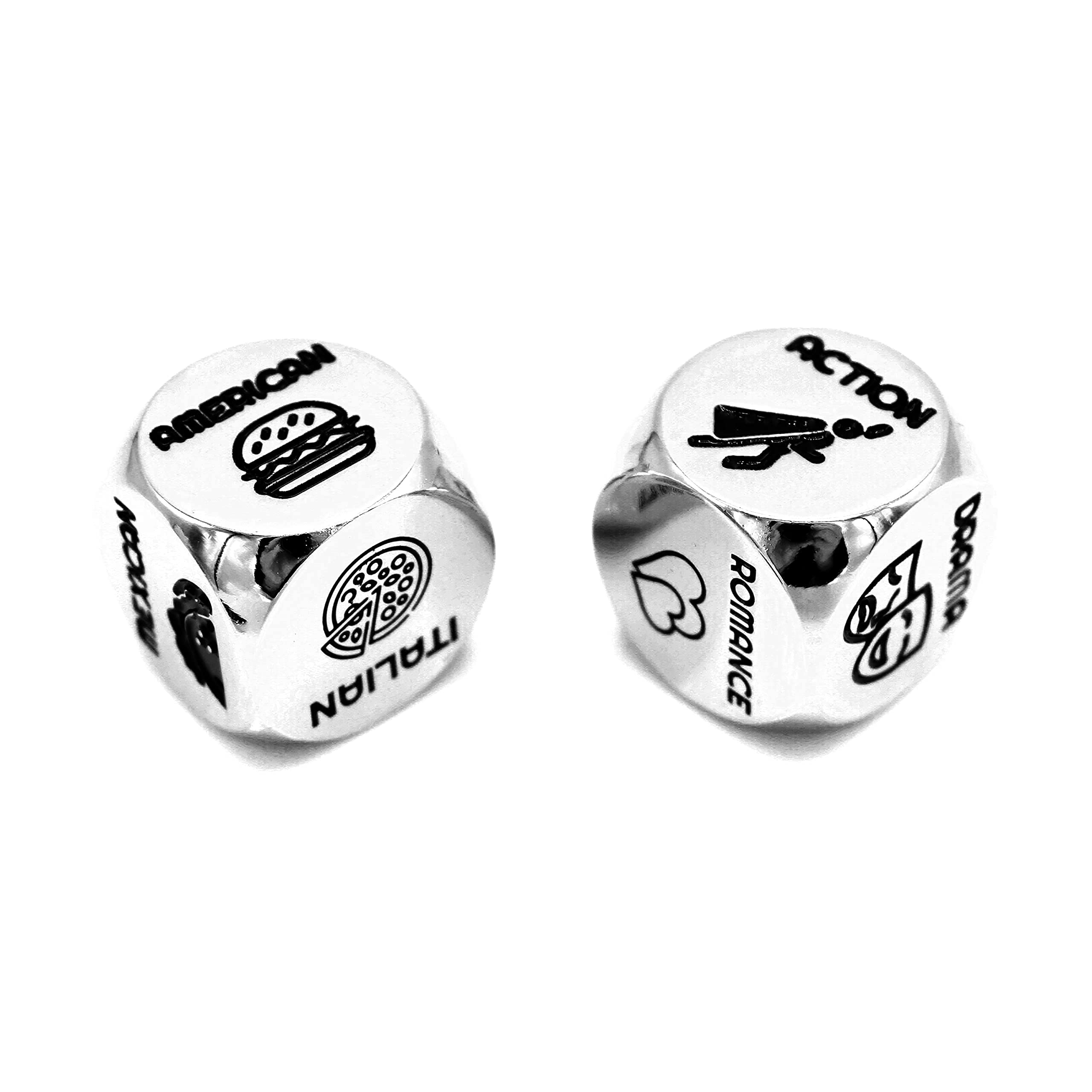 Luck Lab Date Decider Dice - Date Night Dice with Velvet Storage Bag (Dinner & A Movie Decider Dice)