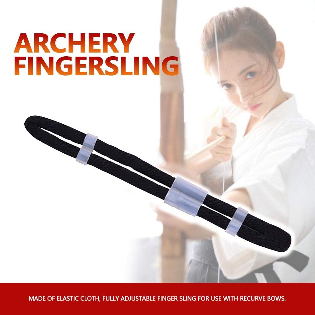 Archery Fingersling Archery Finger Sling Recurve Bow Fingersling Adjustable Fingersling Archery Finger Sling for Recurve Bow Hunting Shooting Accessory(X-Large-Gray)